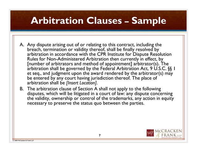 ADR Clauses for IP Agreements | PDF