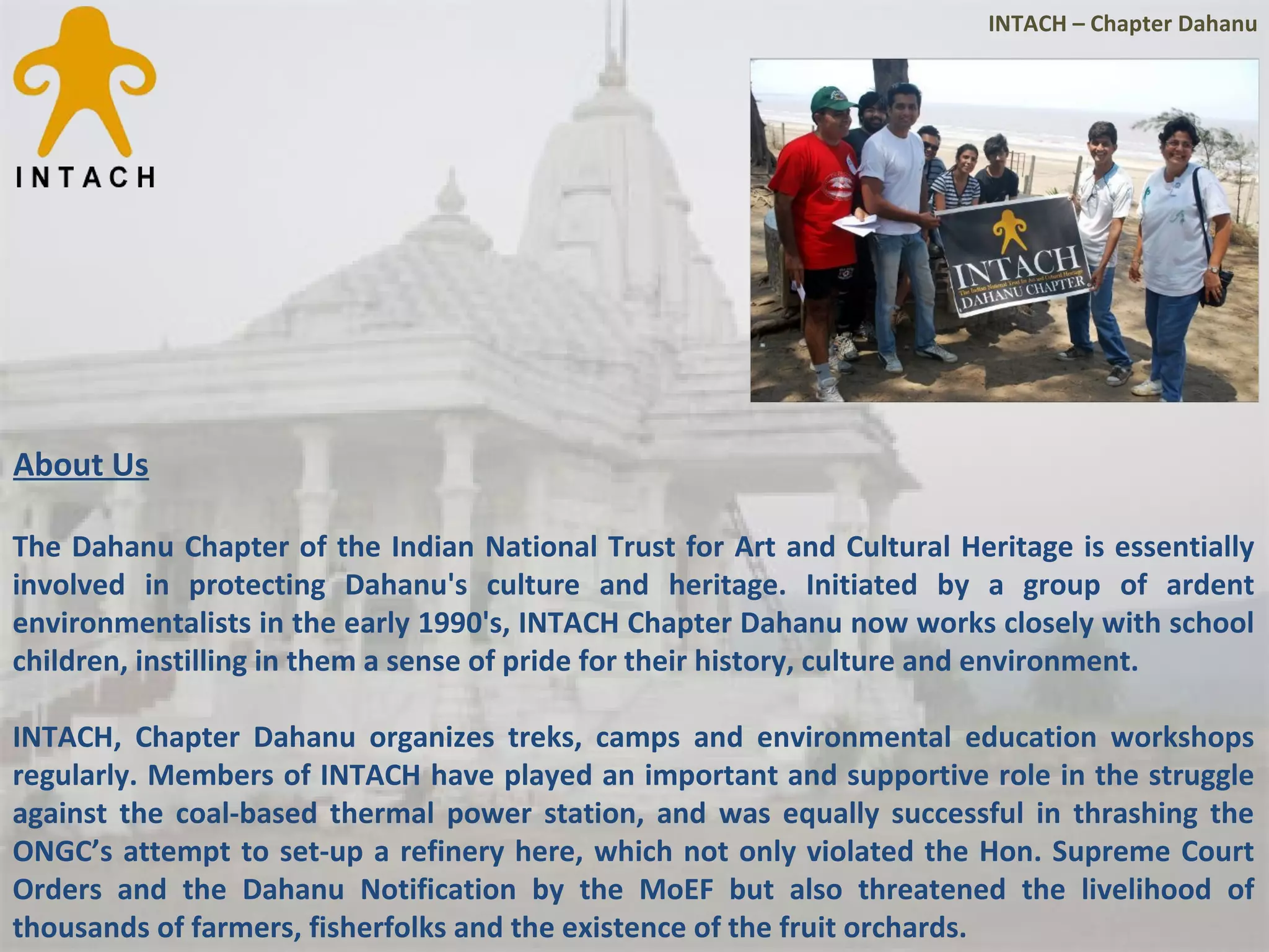 INTACH - Dahanu Chapter | PPS