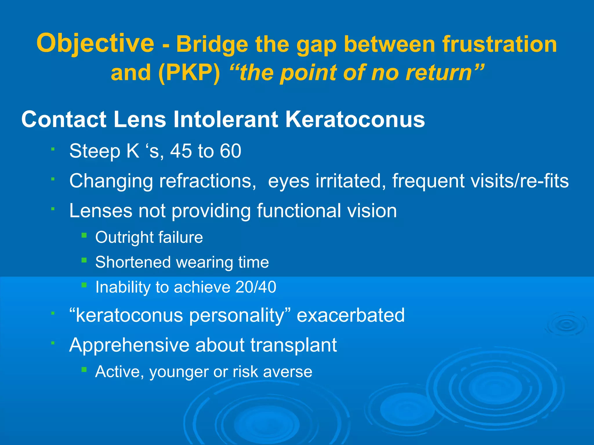 Intacs, Corneal inserts for treatment of keratoconus and ectasia | PPT