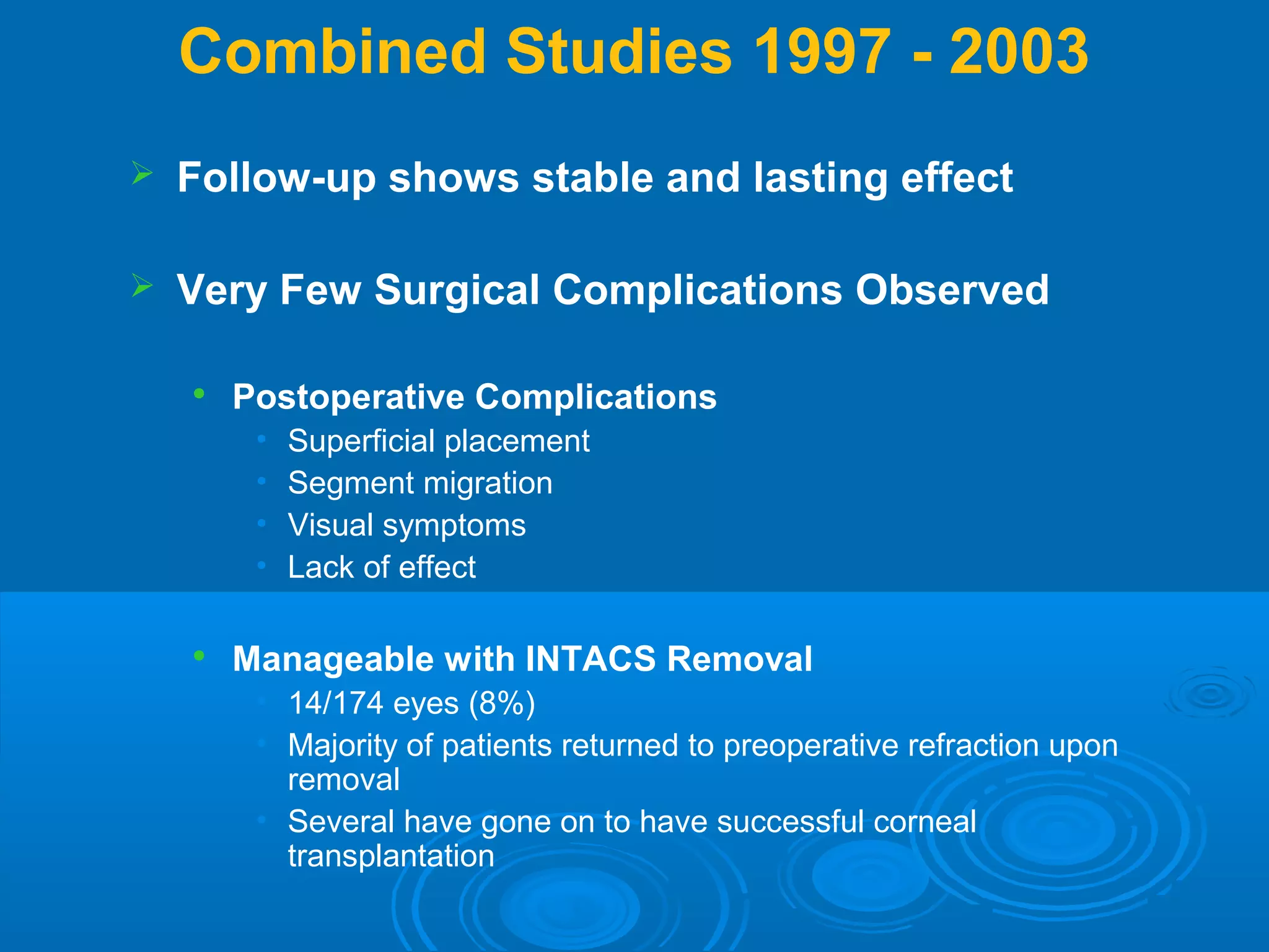 Intacs, Corneal inserts for treatment of keratoconus and ectasia | PPT