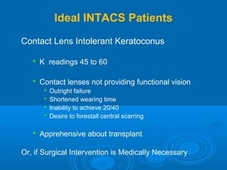 Intacs, Corneal inserts for treatment of keratoconus and ectasia | PPT