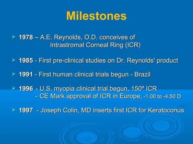 Intacs, Corneal inserts for treatment of keratoconus and ectasia | PPT ...