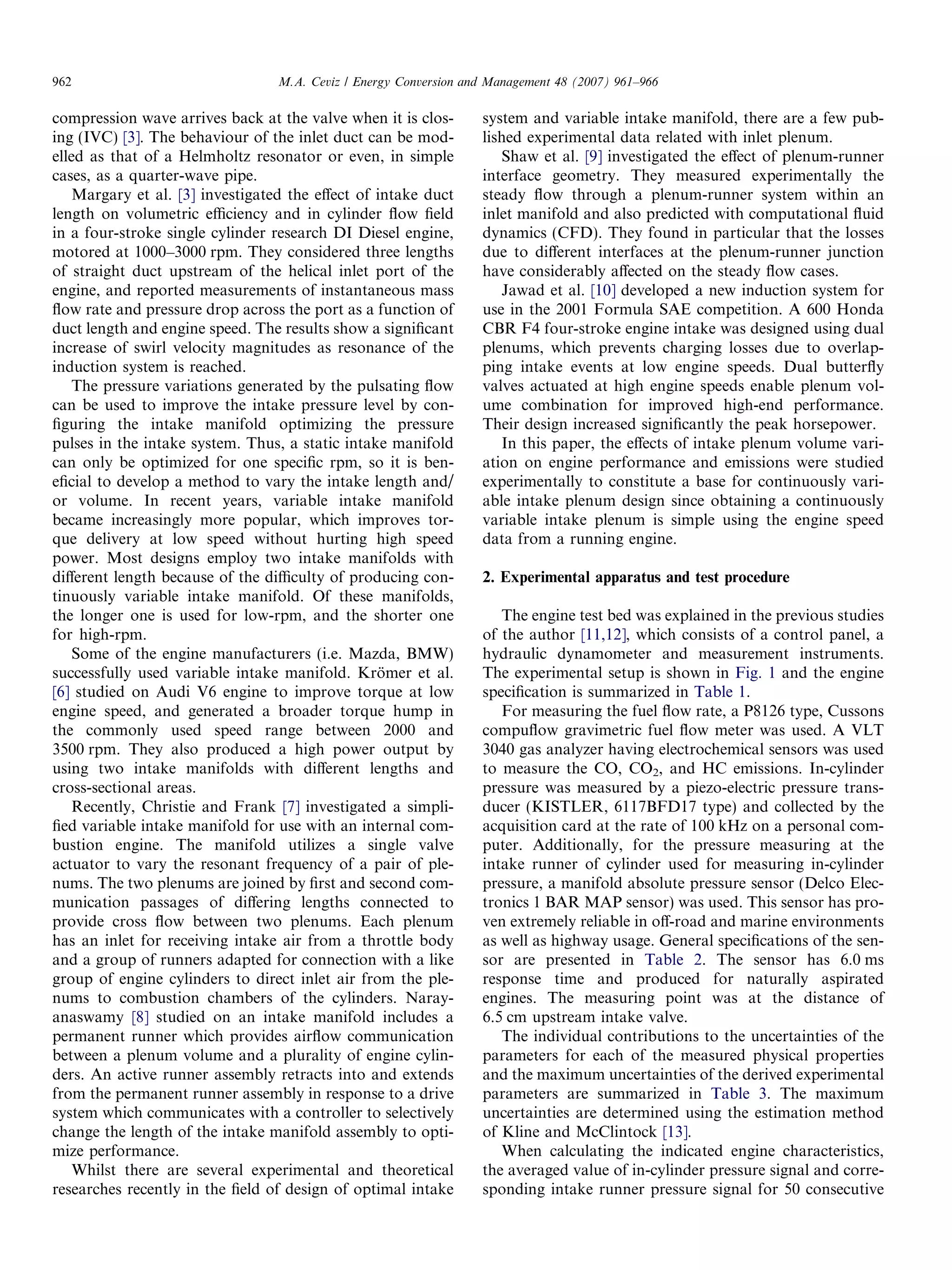 Intake plenum Volume | PDF