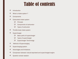 Intake system-and-supercharger | PPT