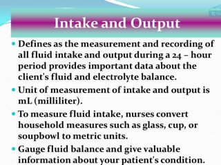 Intake and output | PPTX
