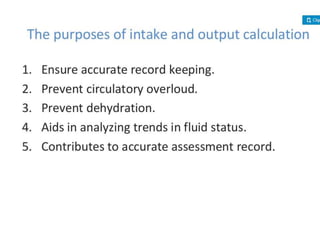 Intake and output | PPT