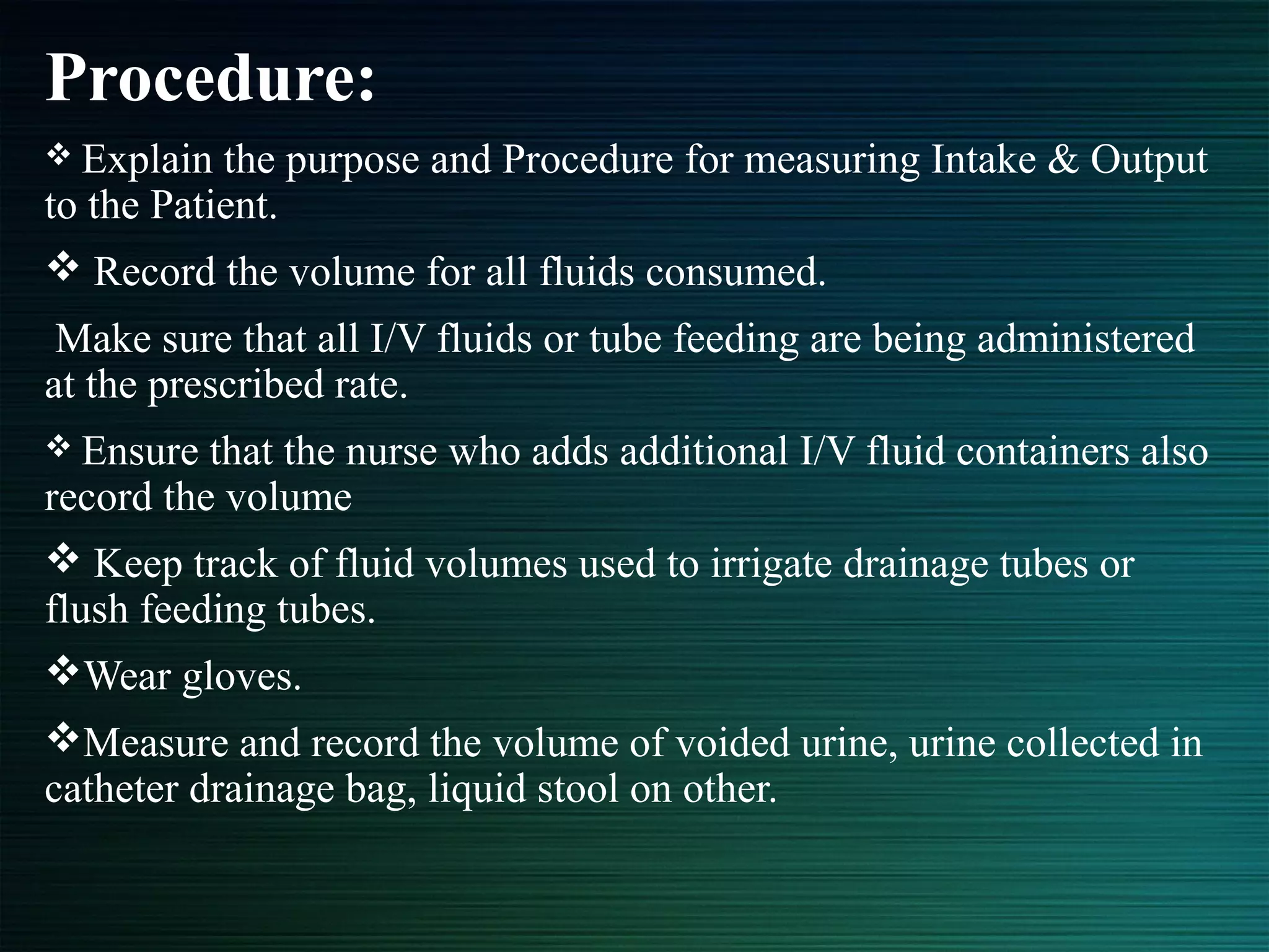 Intake and output chart | PPT