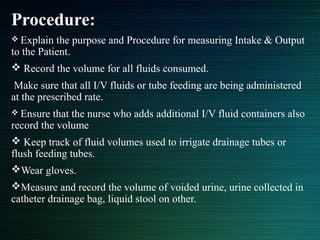 Intake and output chart | PPT
