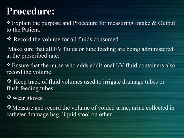 Intake and output chart | PPT