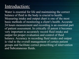 Intake and output chart | PPT