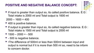 Intake and output charting in nursing care | PPTX