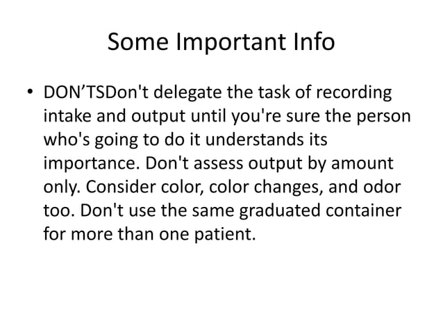 Intake & Output Calculations in Nursing. | PPTX