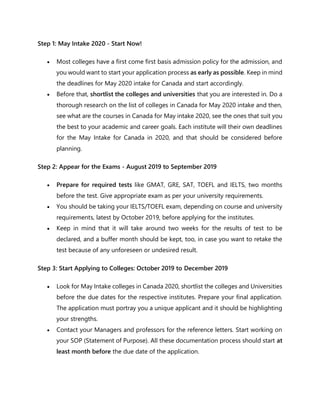 Everything you need to know about Intakes in Canada | PDF