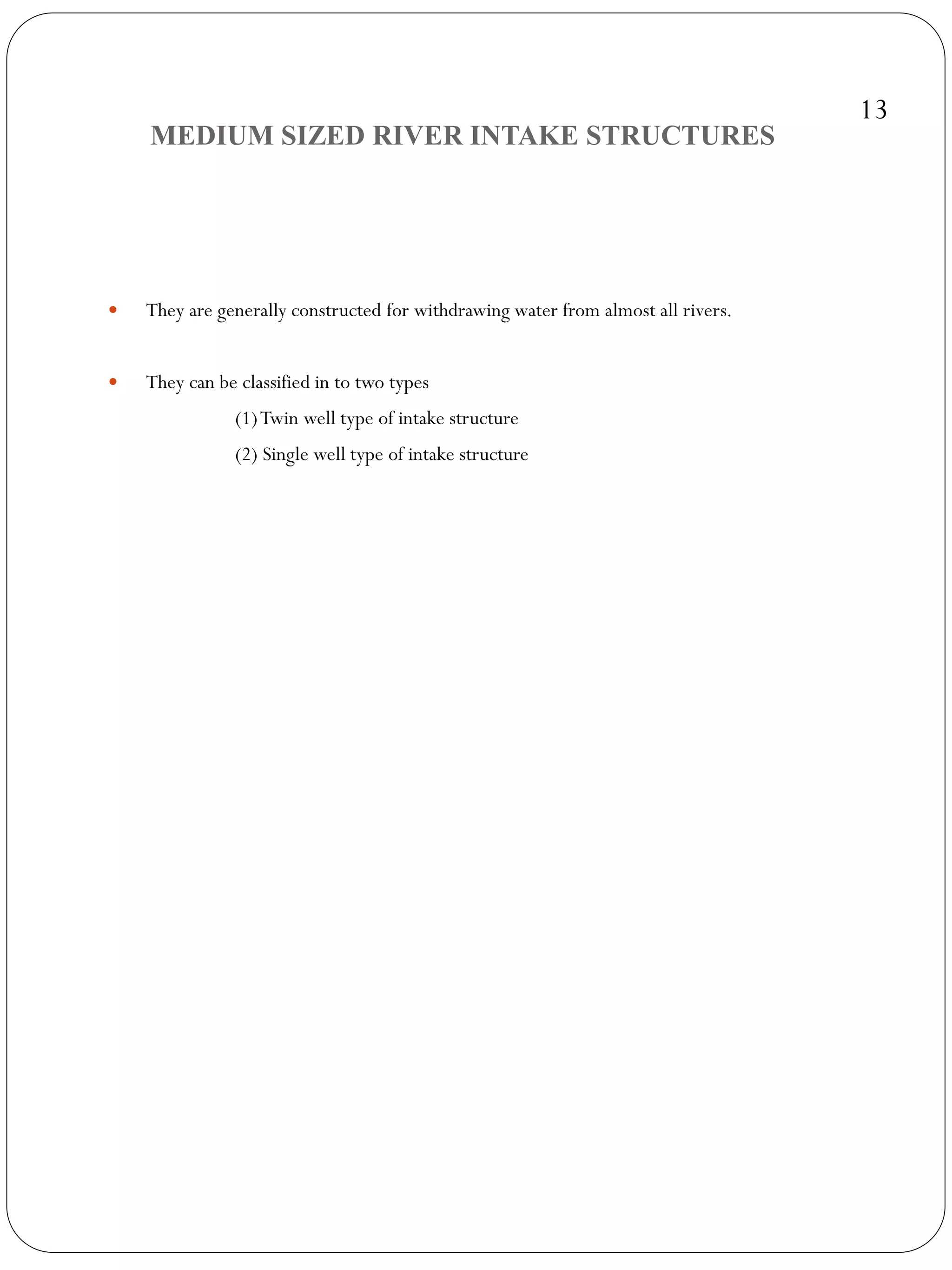 Intake structures by RAHUL | PPTX | Civil Engineering Industry | Industries