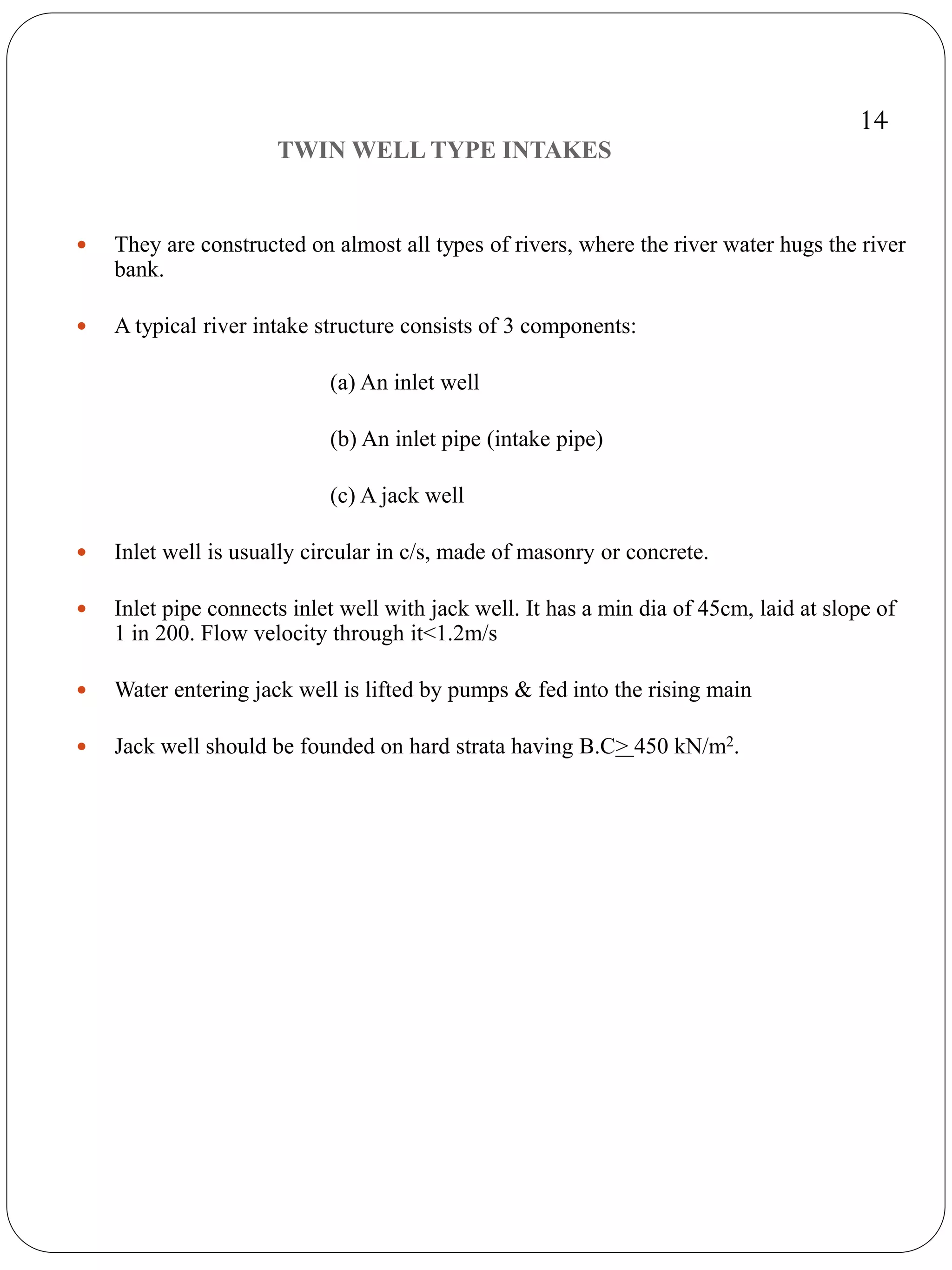 Intake structures by RAHUL | PPTX | Civil Engineering Industry | Industries
