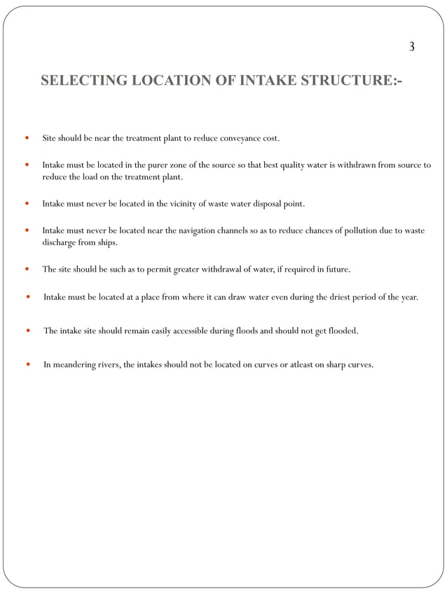 Intake structures by RAHUL | PPTX | Civil Engineering Industry | Industries