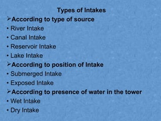 Intake structures-Introduction | PPT