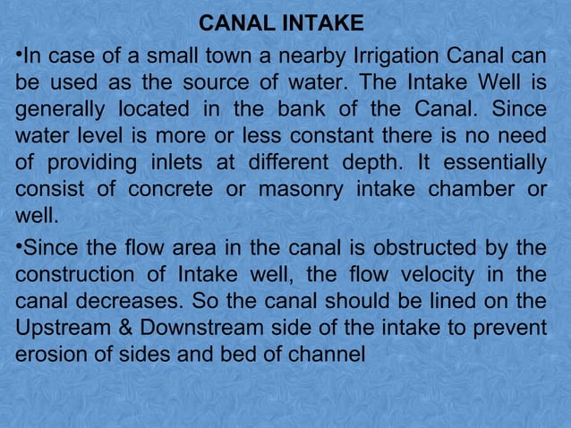 Intake structures-Introduction | PPT