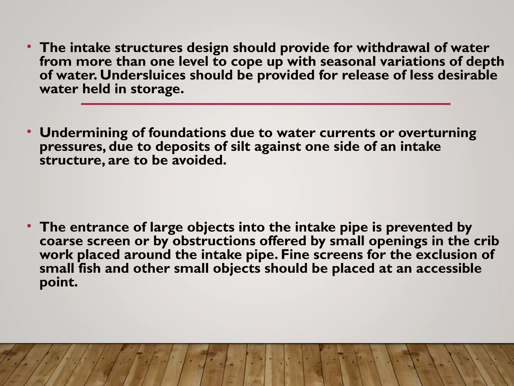 Intake structures in wwwe | PPT | Chemistry | Science