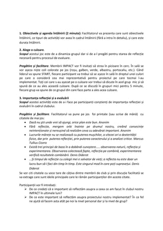 Întâlnirea I de reflecţie şi autoevaluare | PDF
