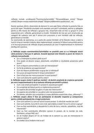 Întâlnirea I de reflecţie şi autoevaluare | PDF
