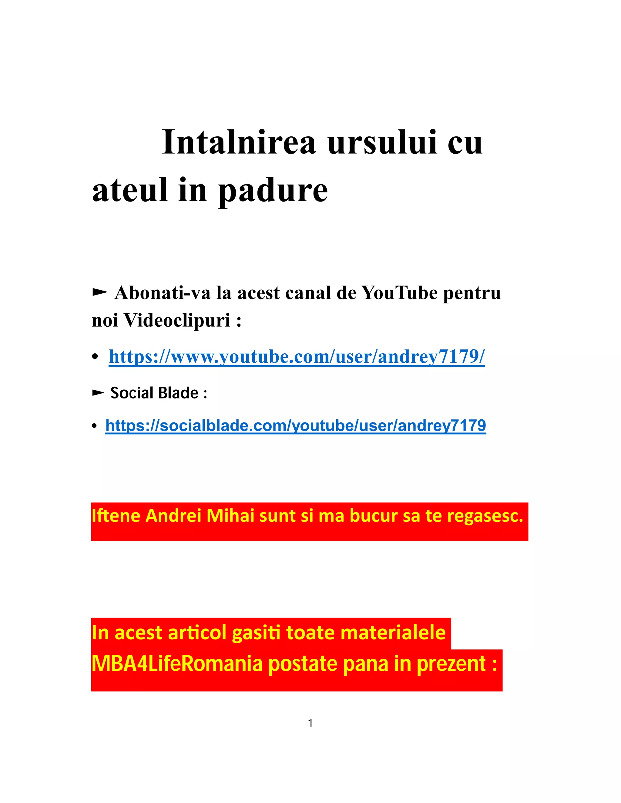 Intalnirea ursului cu ateul in padure | PDF