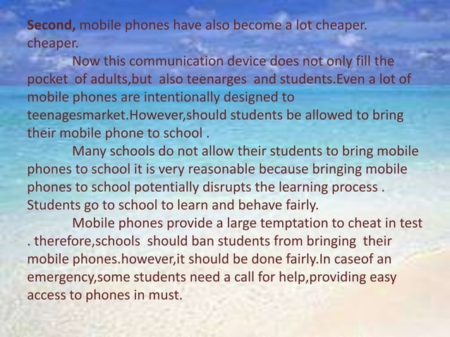 Student Should Not bring Mobile phones to school | PPT