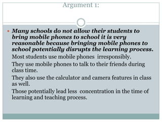 Student Should Not bring Mobile phones to school | PPTX