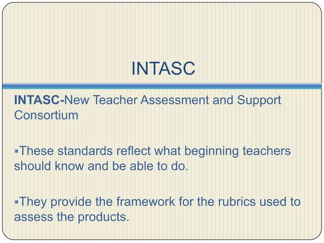 Intasc Standards presentation | PPTX | Professional School ...