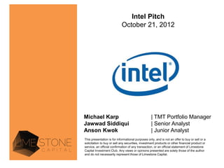 Intel Corporation (INTC) Stock Pitch | PDF
