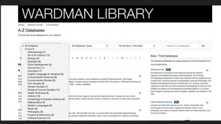 First Year Library Databases Presentation | PPTX