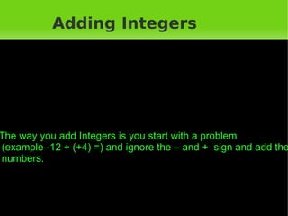 Integers | ODP