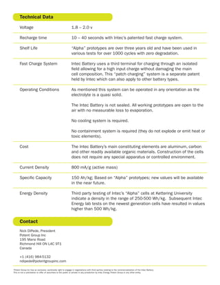Intec data sheet | PDF | Power and Energy Industry | Industries