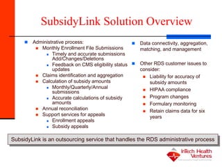 InTech Retiree Drug Subsidy Services | PPT