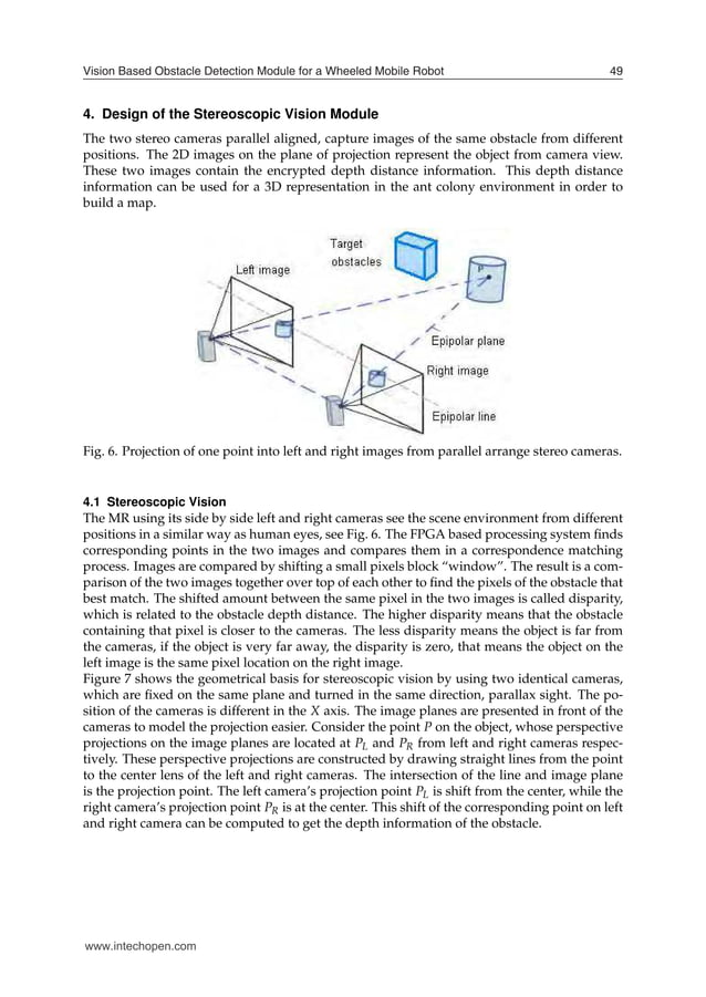 In Tech Vision Based Obstacle Detection Module For A Wheeled Mobile