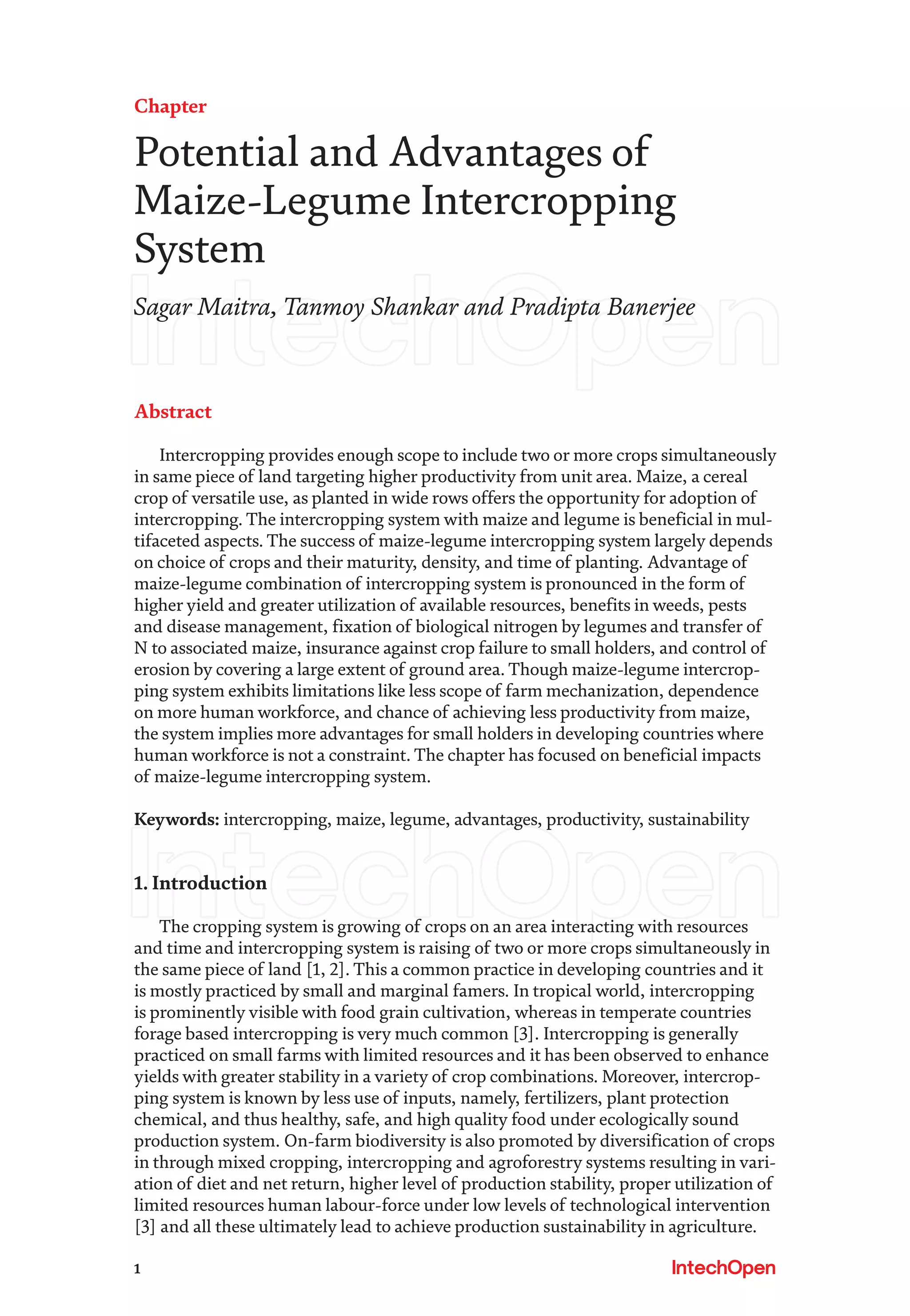 Maize-legume inter-cropping system, Book chapter | PDF