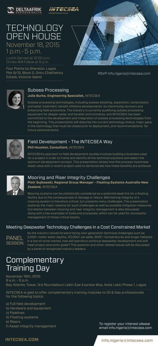 INTECSEA Technology Open House - Lagos | PDF