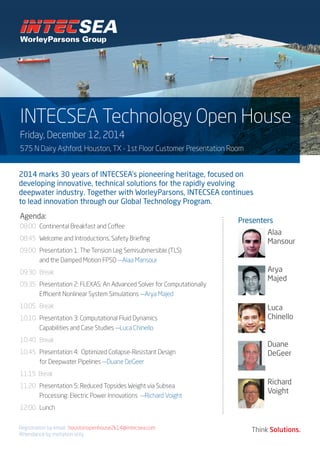 INTECSEA Technology Open House - Houston | PDF