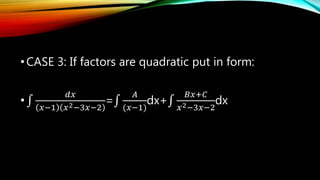 Integration by partial fraction | PPTX