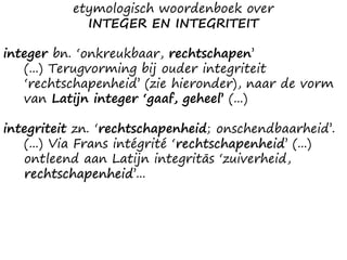 Integer & integriteit | PPT