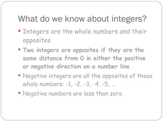 Integer Review! | PPT