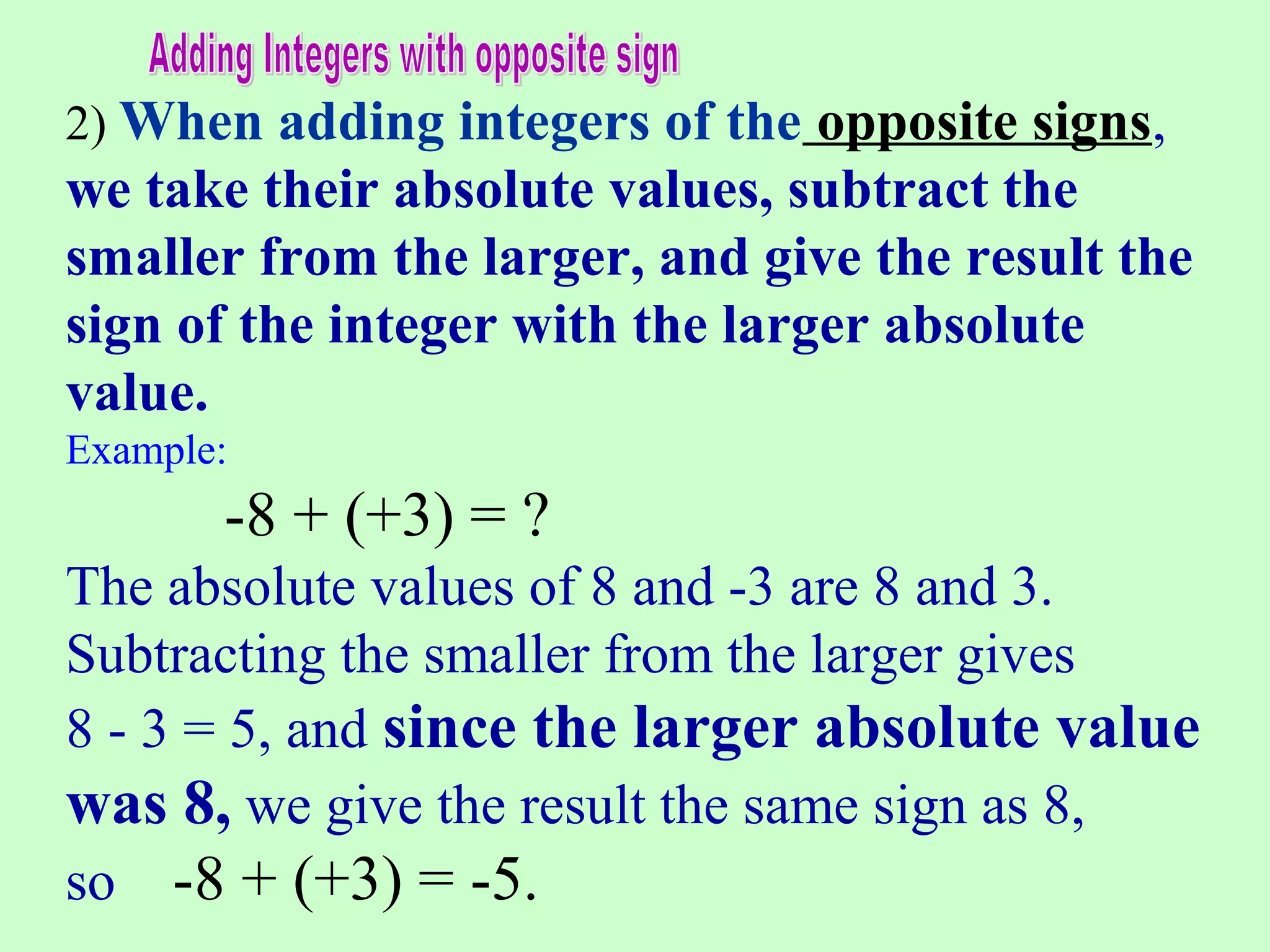 Integers | PPT | North America Travel | Travel Locations