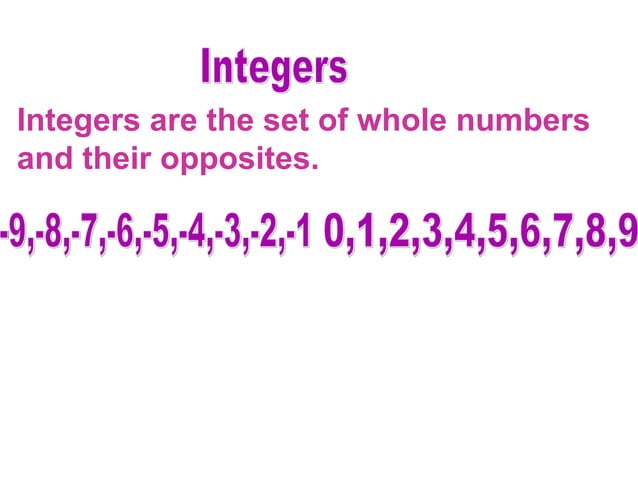 Integers | PPT | North America Travel | Travel Locations