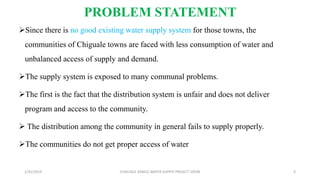 Integrated water supply project on chiguale kebele presentation | PPTX