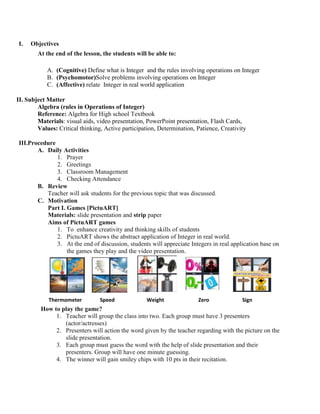 MATH Lesson Plan sample for demo teaching | DOCX