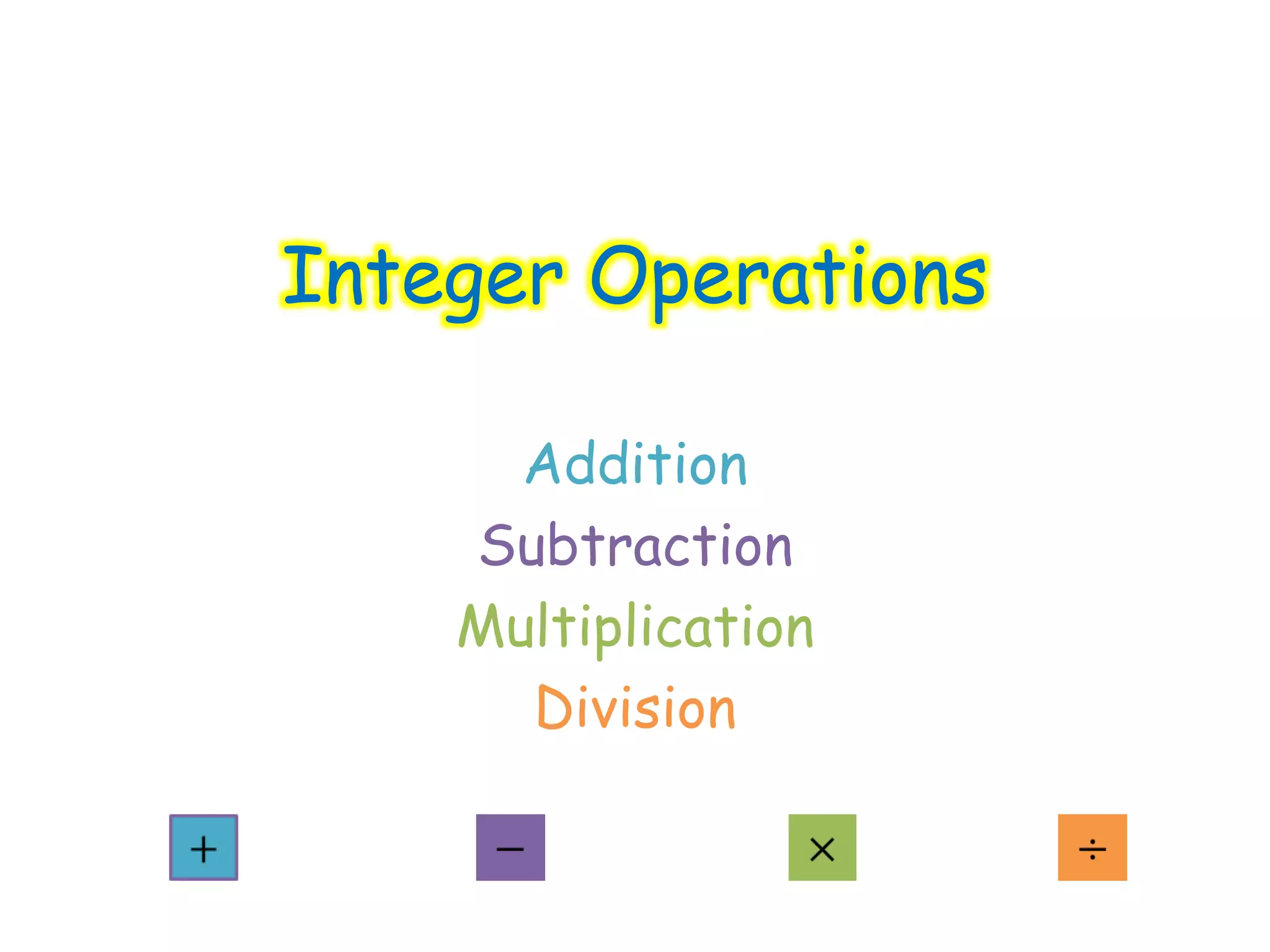 Integer operations | PPTX