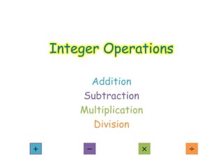 Integer operations | PPT