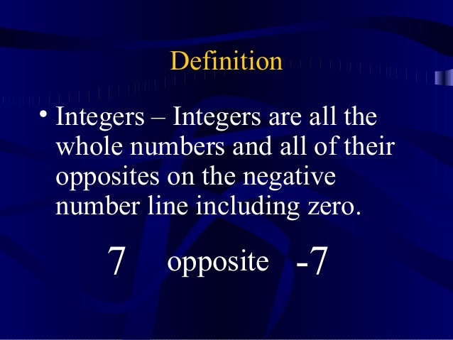 Integer powerpoint Integer powerpoint