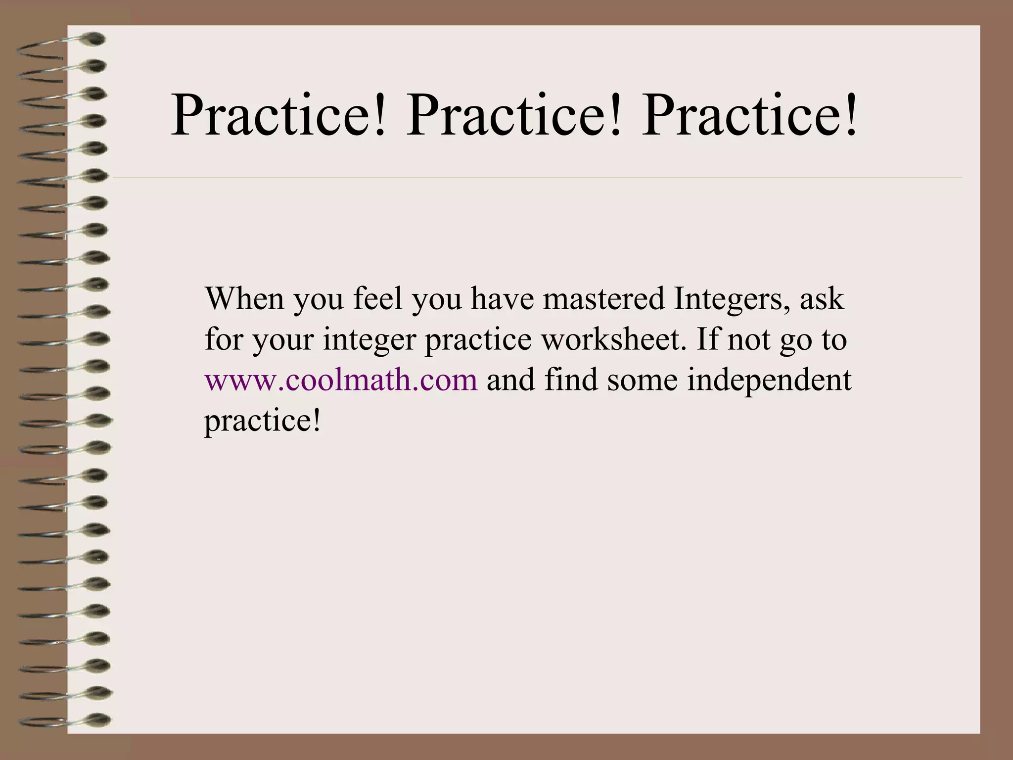 Integer presentation | PPT