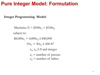 Integer Programming PPt.ernxzamnbmbmspdf | PDF